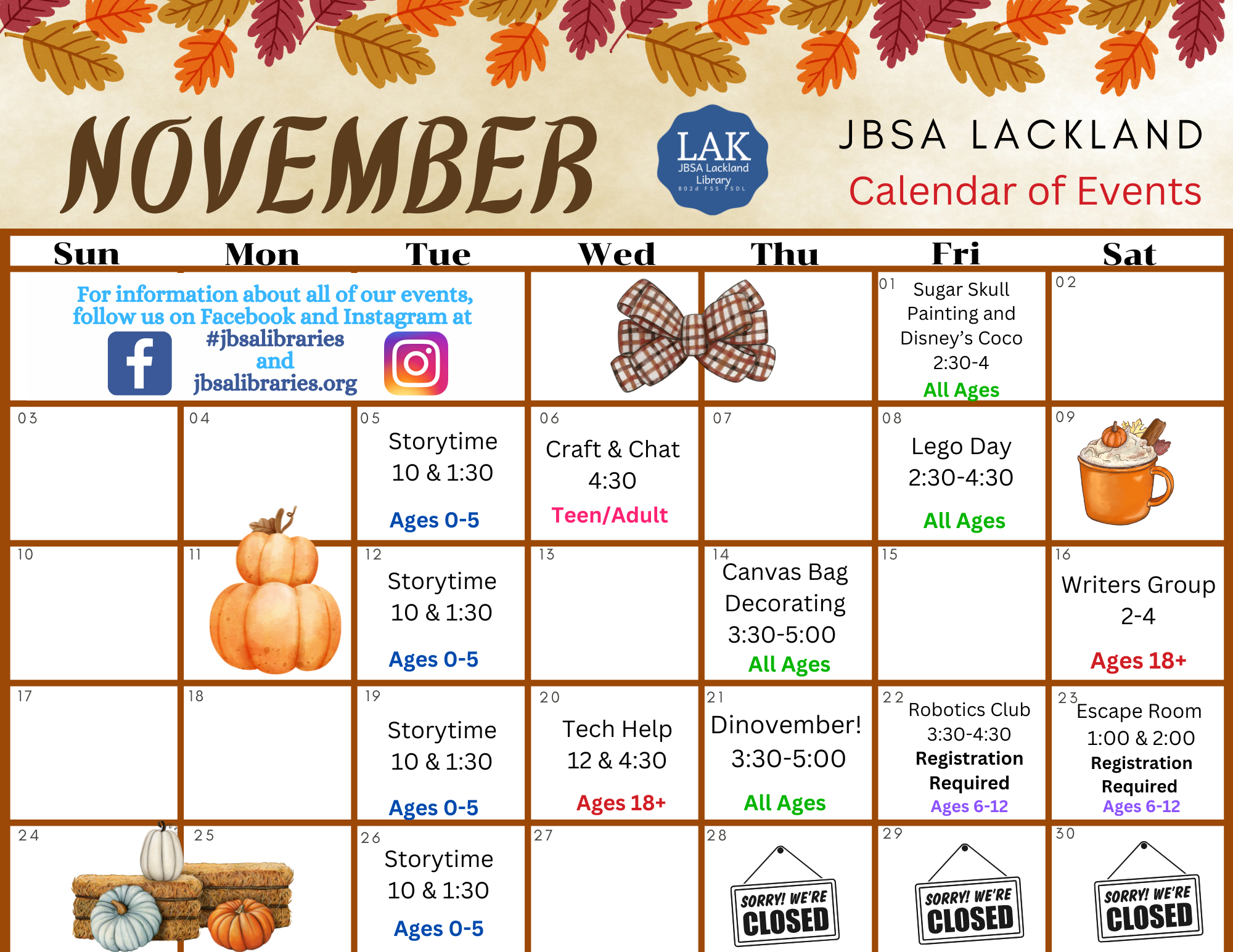 JBSA Lackland Library Events Calendar | Joint Base San Antonio Libraries